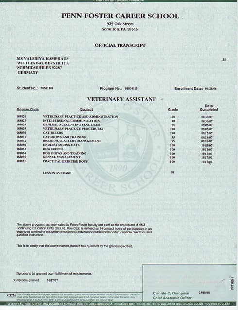 High School Transcript | PDF