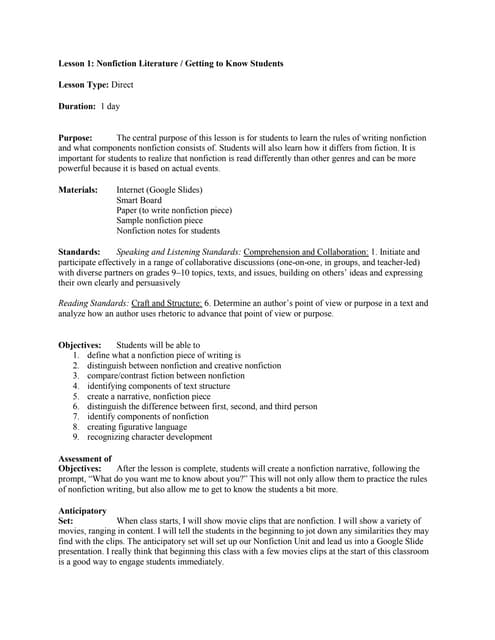 Annotated lesson plan | PDF