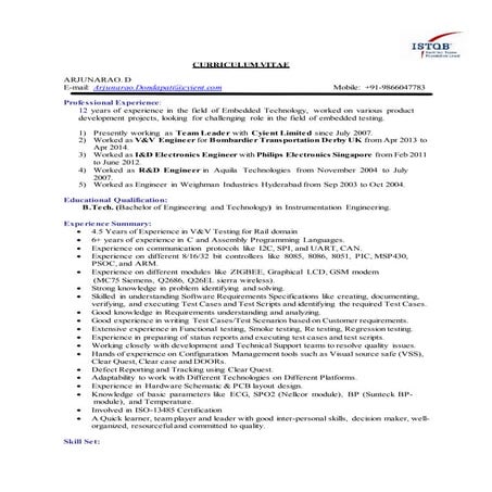 Arjun CV_7 Aug 2015 | DOCX | Computing | Technology & Computing