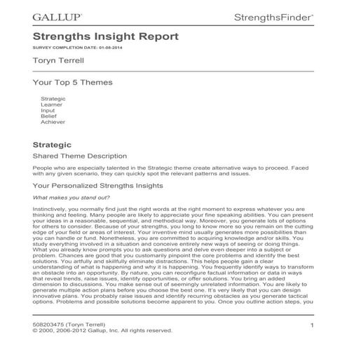 Personal Strengths | PDF