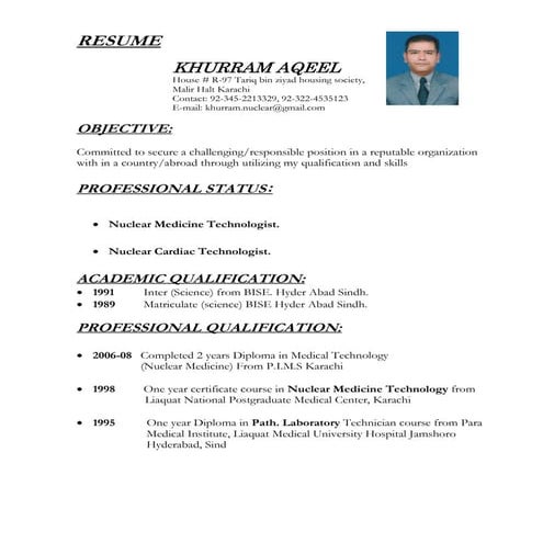 CV KHURRAM NCT Updated | PDF