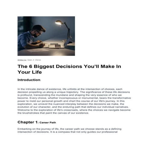 The 6 Biggest Decisions You’ll Make In Your Life | DOCX