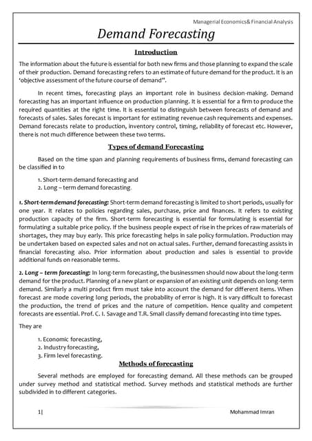 Demand forecasting | PPTX