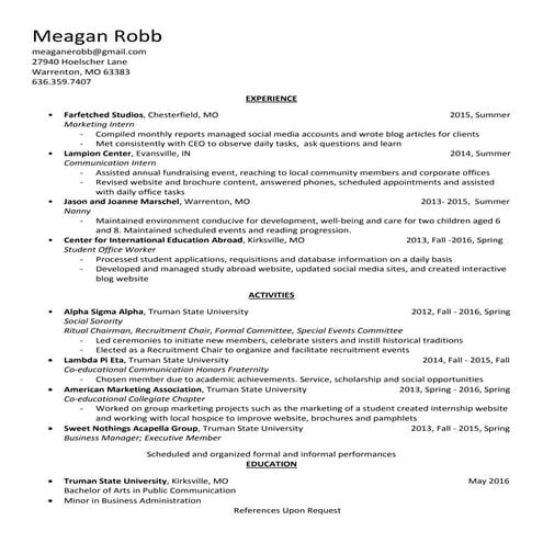 Williams resume 2016 | DOCX