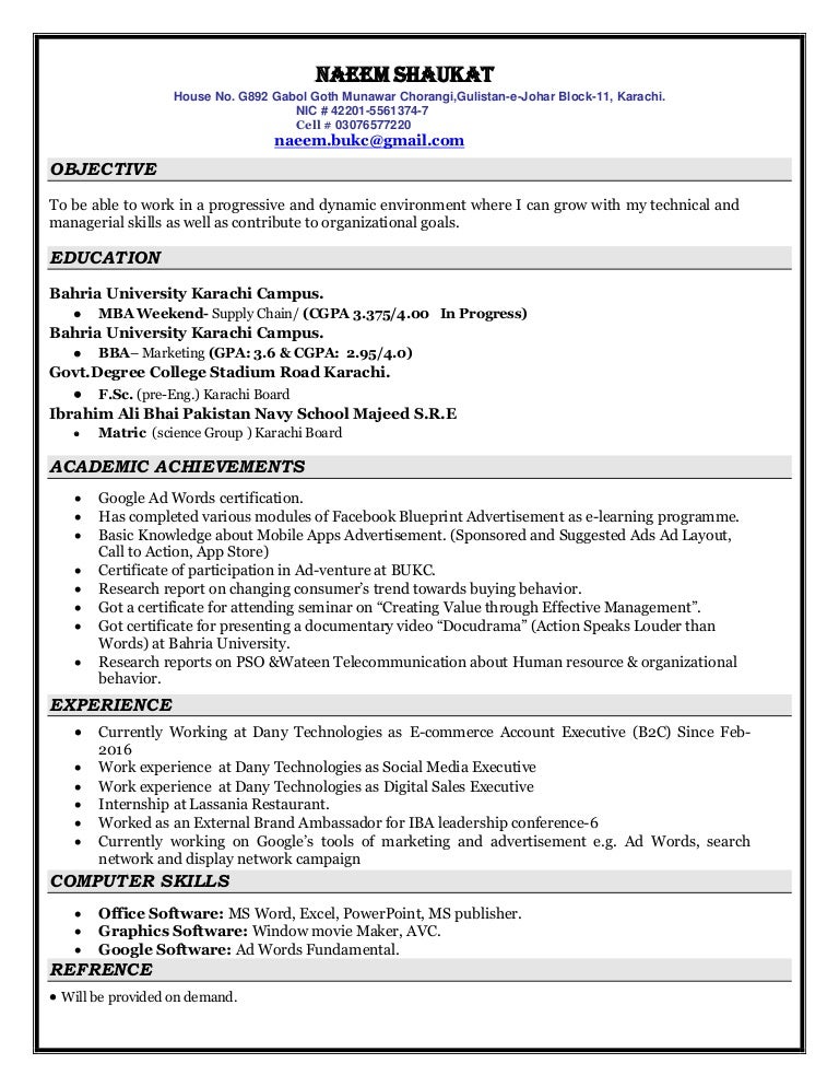 Naeem Shaukat CV 2016 Updated