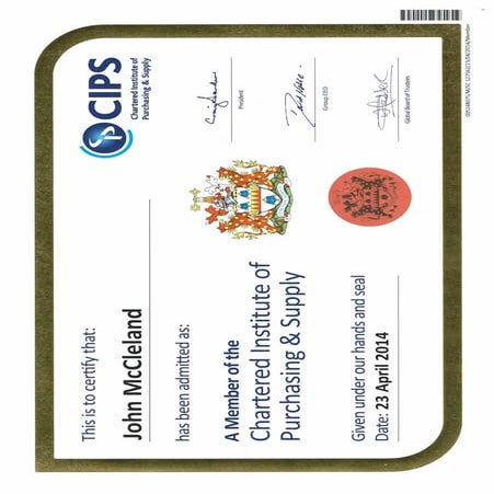 Certificate MCIPS | PDF
