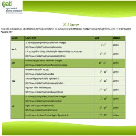 ATI 2016 Calendar | PDF