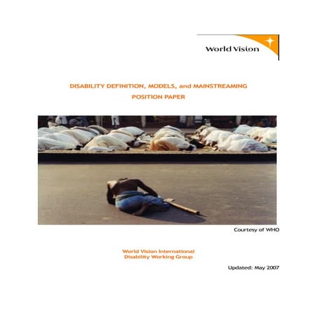 Disability Definitions and Models - WVI DWG Position Paper | PDF
