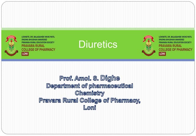 Medicinal Chemistry of Diuretics | PPTX