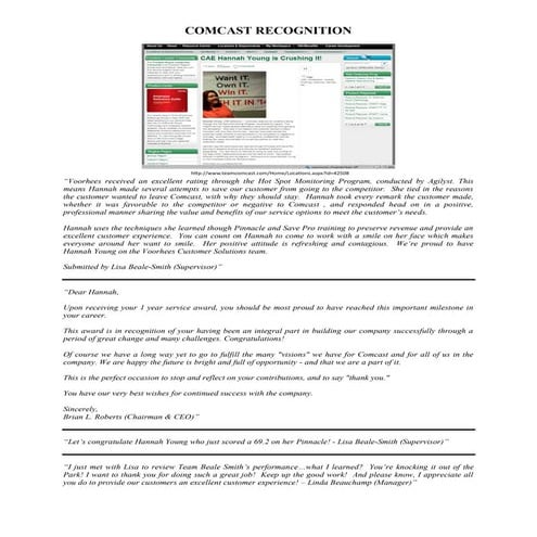 Comcast Recognition | PDF
