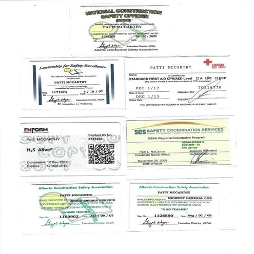 Patti McCarthy Safety Certs | PDF
