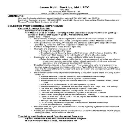 Buckles CV 2016 01 05 | DOC