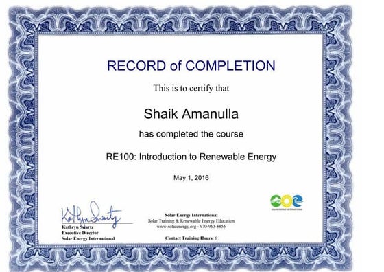 Record of Completion - RE100 | PPT