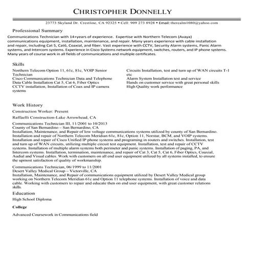 Christopher Donnelly Resume 5 | PDF | Computer Networking | Computing