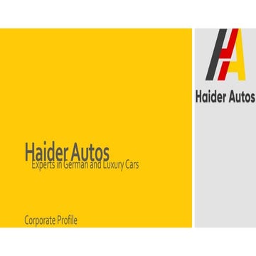 The Haider Autos Corporate Profile | PPTX