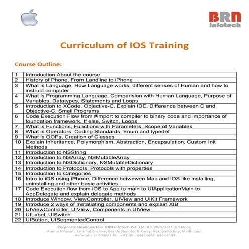 BRN Infotech Curriculam and Seminar Topics | PDF