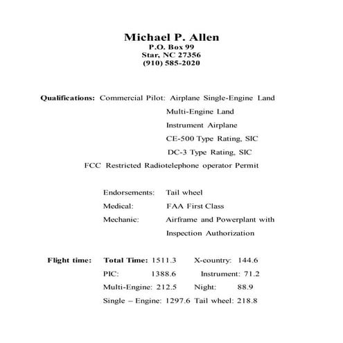 Benjamin Stallings Resume | DOCX