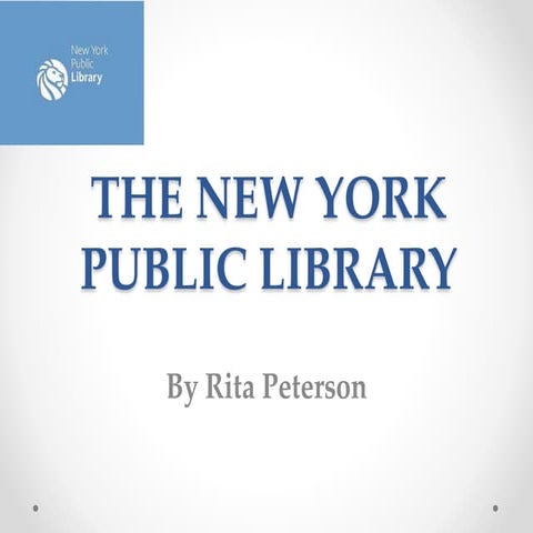 NY Public Library - Final Project - Powerpoint presentation | PPTX