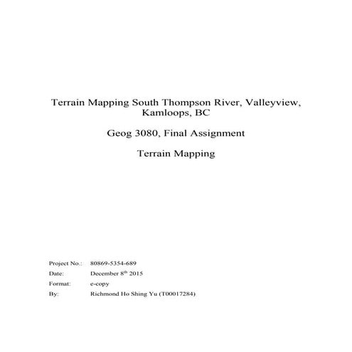 [Geog_3080_Assignment 4]Terrain Mapping Report_Richmond Ho Shing Yu ...