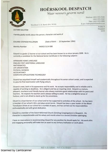 Reference letter | PDF