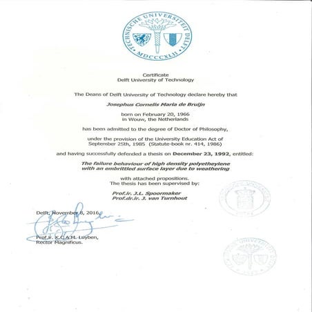 Certificate_PhD_Sjef de Bruijn | PDF