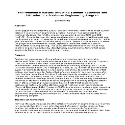 AERA16 - Environmental Factors in a Freshman Engineering Program ...