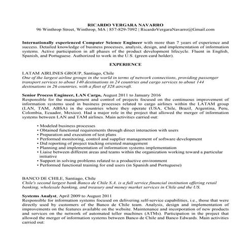 Resume - Ricardo Vergara Navarro | PDF