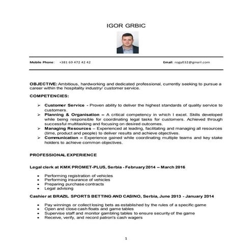 IGOR GRBIC CV | DOCX