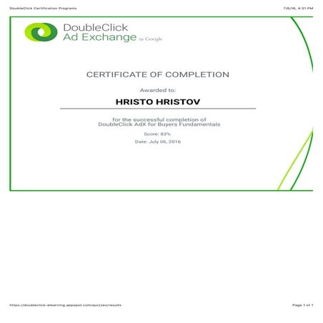 DoubleClick Certification Programs | PDF