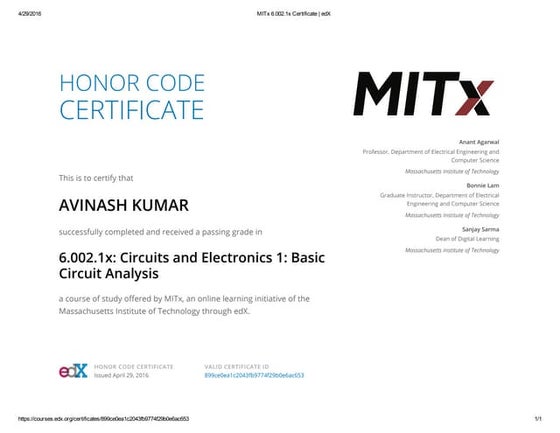 MITx 6.00.1x Certificate | edX | PDF