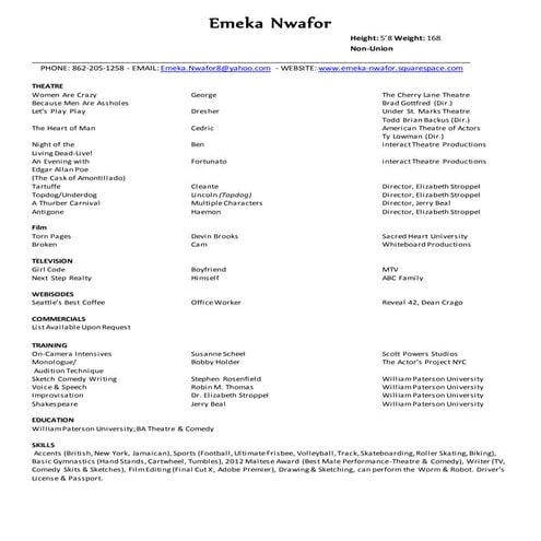 Emeka Nwafor's Resume 2015 | DOCX