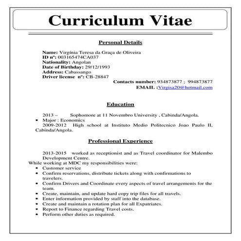 Curriculum Vitae InGles | PDF