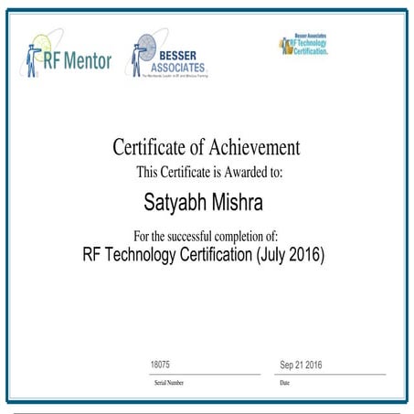 RF Technology Certification (July 2016)_satyabh.mishra@qorvo.com