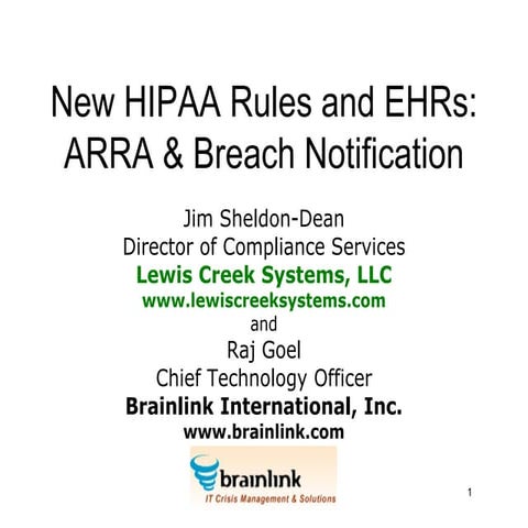 JSD-RG HIPAA-EHR-BreachNotification Oct20-2009 | PDF