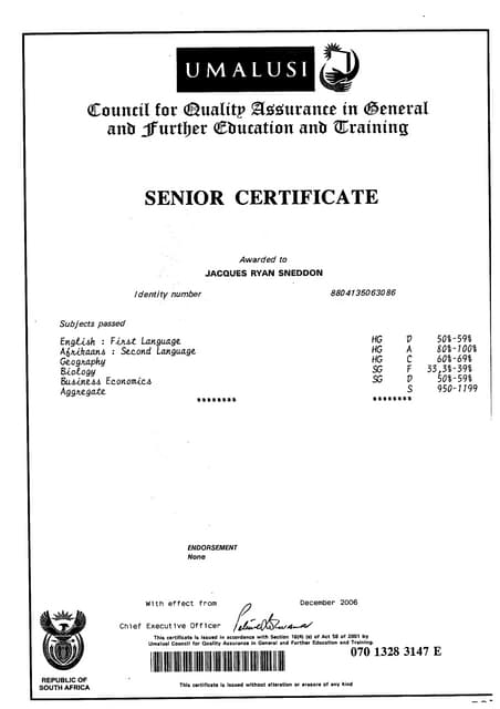 Call Centre Certificate | PDF