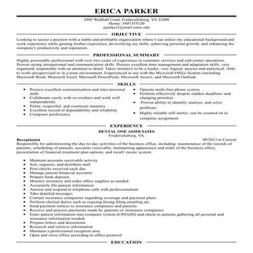 Erica Parker Resume 1 | PDF
