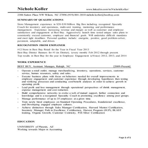 Nichole Koller Resume | PDF