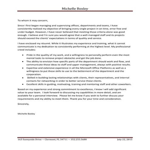 MB Cover Letter | PDF