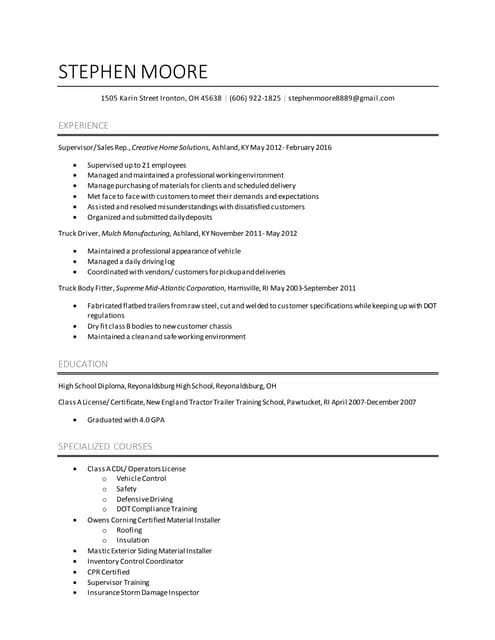 RESUME 2016 | PDF | Logistics | Business