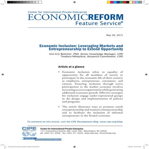 FS_05262015 Economic Inclusion | PDF