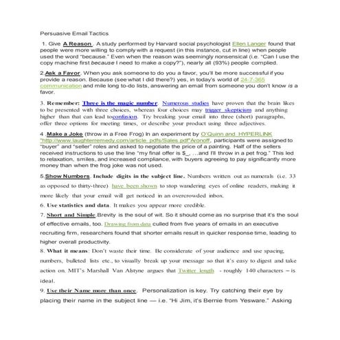 Persuasive Email Tactics | DOCX