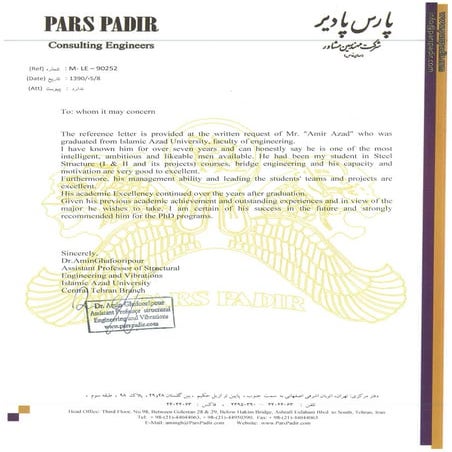 parspadir reference letter | PDF