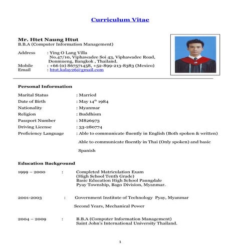 Htet Naung-CV | DOC