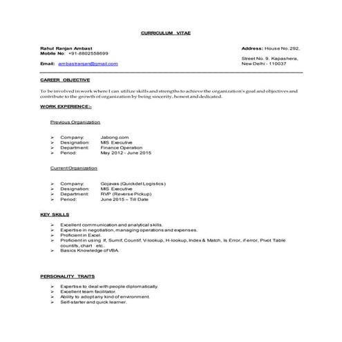 Rahul Resume | DOCX