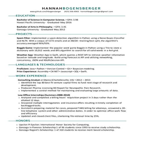 ResumeHannahBogensberger | PDF