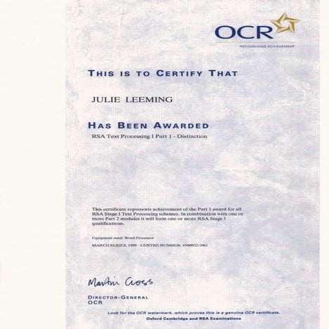 Julie Certificate 8 | PDF | Education