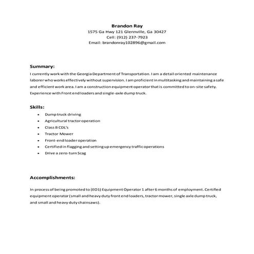 Gary O'Neil CV | DOCX
