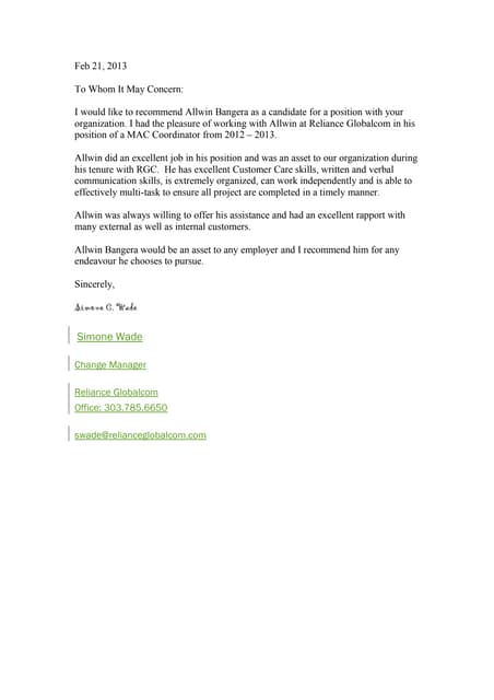 Hossein Reference Letter | DOCX