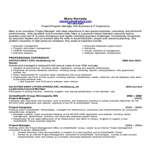 Mary Kenady Resume 122414 | PDF