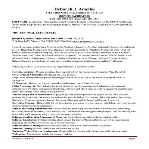 Deborah Amellio Resume | PDF